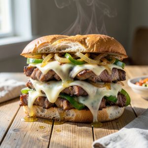 Philly Pork Sandwich Recipe: Double Meat Juiciness on a Toasted Roll ...