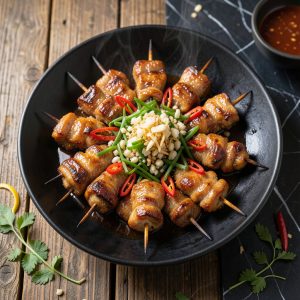 Pork Belly Skewers Recipe: Charred Bites With Sweet Soy Glaze - Just ...