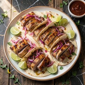 Pork Chop Tacos Recipe: Smoky Adobo Spice With Quick Pickled Onions ...