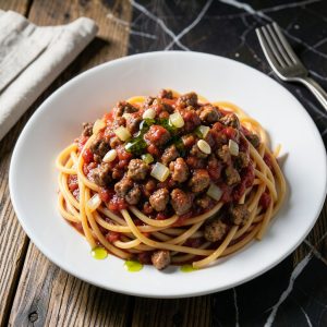 Spaghetti With Ground Pork Recipe: Savory Italian-Style Sauce - Just ...